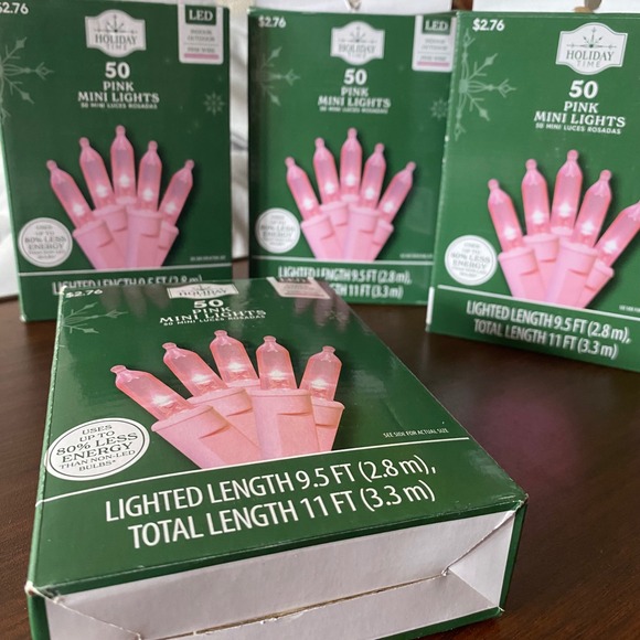 Holiday Time | Holiday | Holiday Time Pink Mini Lights 5 Count Pink ...